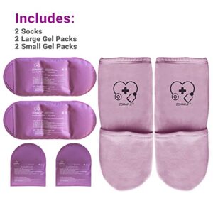 Zomaple Cold Therapy Socks for Women and Men - Perfect Ice Pack Cooling Socks for Plantar Fasciitis Feet, Neuropathy, Chemotherapy Recovery, Arthritis, Ankle & Heel Pain Relief (Lavender, Medium 7-11)