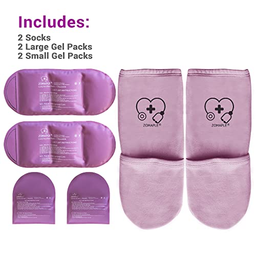 Zomaple Cold Therapy Socks for Women and Men - Perfect Ice Pack Cooling Socks for Plantar Fasciitis Feet, Neuropathy, Chemotherapy Recovery, Arthritis, Ankle & Heel Pain Relief (Lavender, Medium 7-11)