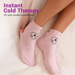 Zomaple Cold Therapy Socks for Women and Men - Perfect Ice Pack Cooling Socks for Plantar Fasciitis Feet, Neuropathy, Chemotherapy Recovery, Arthritis, Ankle & Heel Pain Relief (Lavender, Medium 7-11)