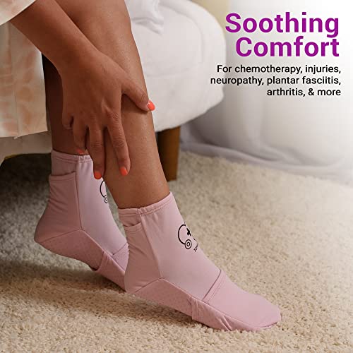 Zomaple Cold Therapy Socks for Women and Men - Perfect Ice Pack Cooling Socks for Plantar Fasciitis Feet, Neuropathy, Chemotherapy Recovery, Arthritis, Ankle & Heel Pain Relief (Lavender, Medium 7-11)