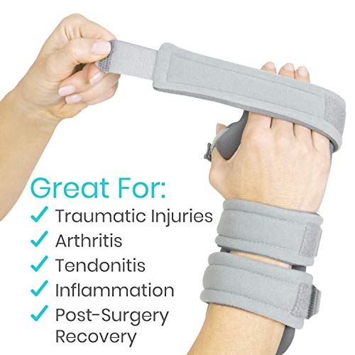 Vive Resting Hand Splint (Right) - Night Immobilizer Wrist Finger Brace - Thumb Stabilizer Wrap - For Arthritis, Tendonitis, Carpal Tunnel Pain - Functional Support For Sprains Fractures (Medium)