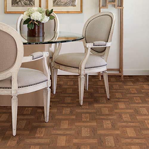 FloorPops FP3324 Parquet Peel & Stick Floor Tiles, Brown