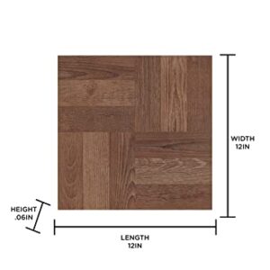 FloorPops FP3324 Parquet Peel & Stick Floor Tiles, Brown