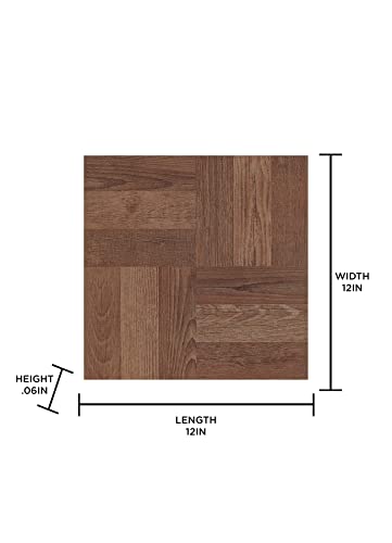 FloorPops FP3324 Parquet Peel & Stick Floor Tiles, Brown