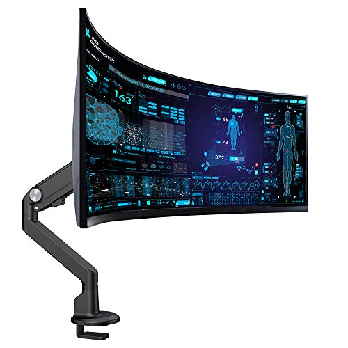 AVLT Single 13"-38" Monitor Arm Desk Mount fits One Flat/Curved/Ultrawide Monitor Full Motion Height Swivel Tilt Rotation Adjustable Monitor Arm - VESA/C-Clamp/Cable Management