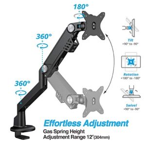 AVLT Single 13"-38" Monitor Arm Desk Mount fits One Flat/Curved/Ultrawide Monitor Full Motion Height Swivel Tilt Rotation Adjustable Monitor Arm - VESA/C-Clamp/Cable Management