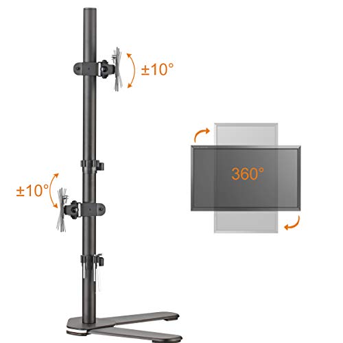 Dual Monitor Stand Free Standing Desk Mount Fits Two Screens up to 32 inch 22 lbs Fully Adjustable Arms with Max VESA 100x100mm (ML7802)