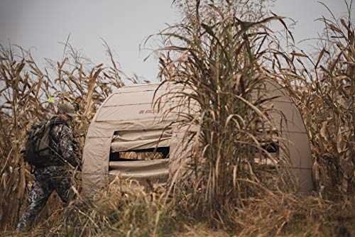 BOG HayMaker Ground Blind with StealthTrac Window System, Pop-Up Hay Bale Imitation, Brush Loops, 600D Water Resistant Fabric, Steel Frame, and Waterfowl Trap Door for Hunting, Shooting, and Outdoors