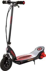 razor power core e100 electric scooter - 100w hub motor, 8" air-filled tire, up to 11 mph and 60 min ride time, for kids ages 8+