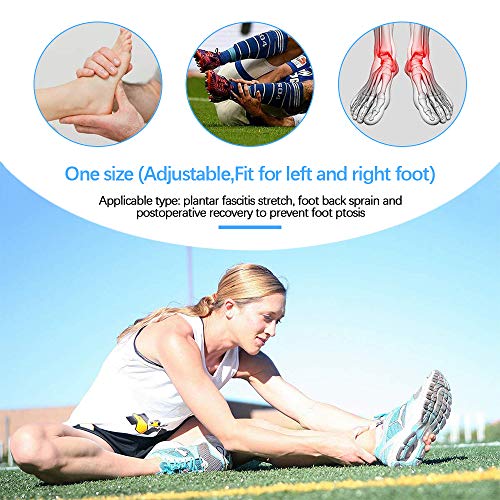 Plantar Fasciitis Night Splint Foot Drop Orthotic Brace, Adjustable Elastic Dorsal Night Splint for Plantar Fasciitis, Heel, Ankle, Arch Foot Pain, Achilles Tendonitis with Hard Spiky Massage Ball