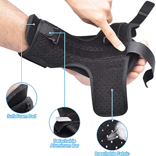 Plantar Fasciitis Night Splint Foot Drop Orthotic Brace, Adjustable Elastic Dorsal Night Splint for Plantar Fasciitis, Heel, Ankle, Arch Foot Pain, Achilles Tendonitis with Hard Spiky Massage Ball