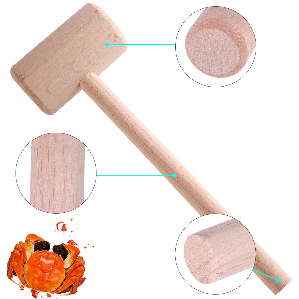 Crab Crackers and Tools - 4 Lobster Crackers, 4 Lobster Forks, 4 Seafood Forks, 4 Butter Cups, 4 Wooden Crab Mallets, 4 Lobster Bibs