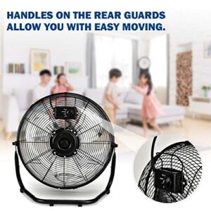 Simple Deluxe 18 Inch 3-Speed High Velocity Heavy Duty Metal Industrial Floor Fans, Black