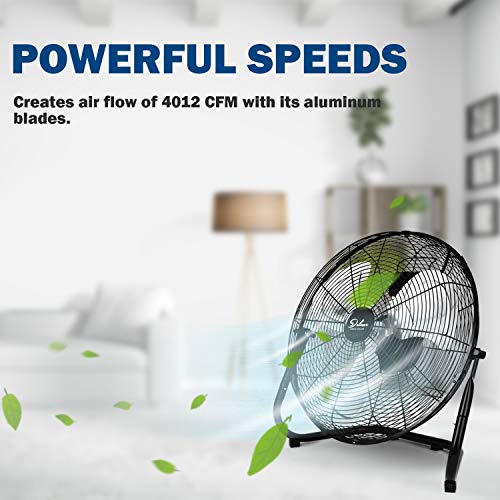 Simple Deluxe 18 Inch 3-Speed High Velocity Heavy Duty Metal Industrial Floor Fans, Black