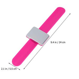 Supvox Corsage Wristlet Magnetic Bobby Pin Hair Clips Wrist Strap Bobby Wristband Holder Hairstyling Tools Accessories for Salon Use (Rosy) Hair Styling Accessories