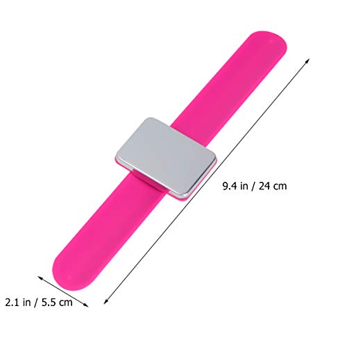 Supvox Corsage Wristlet Magnetic Bobby Pin Hair Clips Wrist Strap Bobby Wristband Holder Hairstyling Tools Accessories for Salon Use (Rosy) Hair Styling Accessories