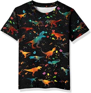 neemanndy dinosaur t-shirts for boys and girls 3d animal print kids cool shirt with dinosaur size 8-10 years