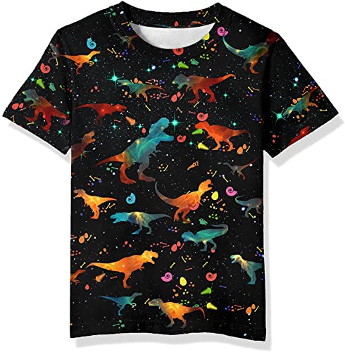 Neemanndy Dinosaur T-Shirts for Boys and Girls 3D Animal Print Kids Cool Shirt with Dinosaur Size 8-10 Years