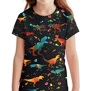 Neemanndy Dinosaur T-Shirts for Boys and Girls 3D Animal Print Kids Cool Shirt with Dinosaur Size 8-10 Years