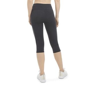 Energy Zone Women's Cotton Stretch High Waist Crop Legging, Charcoal Heather, X-Large