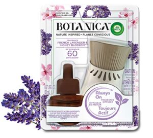 botanica by air wick plug in scented oil starter kit, 1 warmer + 1 refill, french lavender and honey blossom, air freshener, essential oils