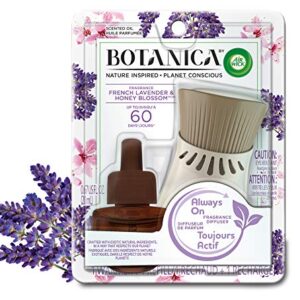 Botanica by Air Wick Plug in Scented Oil Starter Kit, 1 Warmer + 1 Refill, French Lavender and Honey Blossom, Air Freshener, Essential Oils