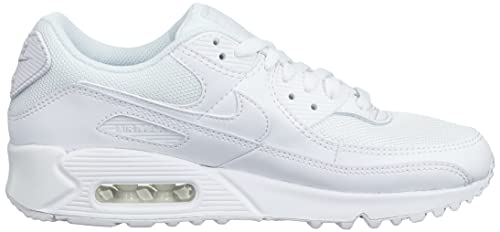 Nike Women's Air Max 90, White/White-white-wolf Grey, 7.5