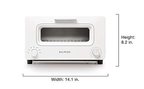 BALMUDA The Toaster | Steam Oven | 5 Cooking Modes - Sandwich Bread, Artisan Bread, Pizza, Pastry, Oven | Compact Design | Baking Pan | K01M-WS | White | US Version