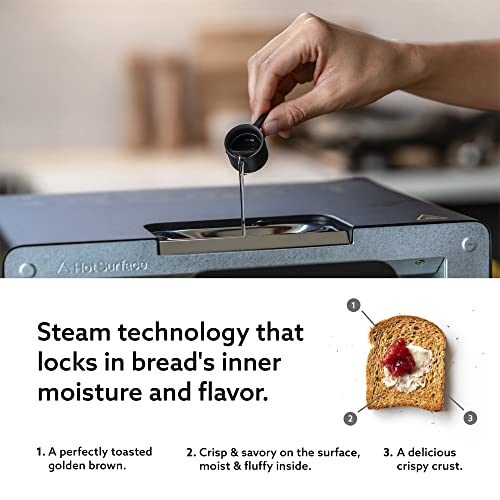 BALMUDA The Toaster | Steam Oven | 5 Cooking Modes - Sandwich Bread, Artisan Bread, Pizza, Pastry, Oven | Compact Design | Baking Pan | K01M-WS | White | US Version