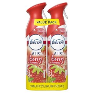 febreze air odor-eliminating air freshener, berry & bramble, 2 ct, 8.8 fl oz each (17.8 fl oz total)