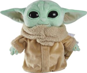 mattel star wars grogu plush 8-inch character figure from star wars the mandalorian, soft doll in classic look