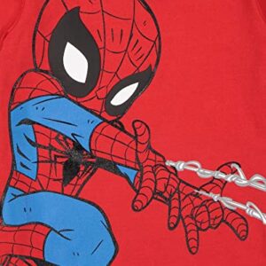 Marvel Avengers Spider-Man Little Boys Graphic T-Shirt Bike Shorts Mesh Outfit Set Red/Blue 7-8