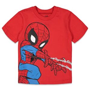 Marvel Avengers Spider-Man Little Boys Graphic T-Shirt Bike Shorts Mesh Outfit Set Red/Blue 7-8