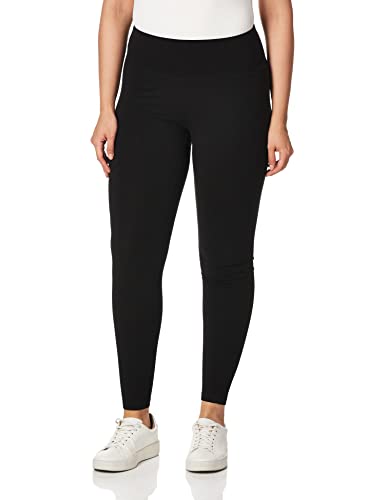 Juicy Couture Women's Essential High Waisted Cotton Legging, Deep Black, Large