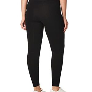 Juicy Couture Women's Essential High Waisted Cotton Legging, Deep Black, Large