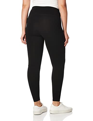 Juicy Couture Women's Essential High Waisted Cotton Legging, Deep Black, Large