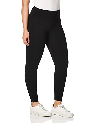 Juicy Couture Women's Essential High Waisted Cotton Legging, Deep Black, Large