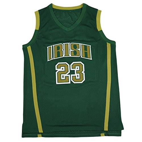 Custom Men's Lebron #23 High School Basketball Jersey Men (Green,L)