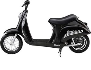 razor pocket mod miniature euro-style electric scooter - vapor - ffp vapor black, 50 x 18 x 30"