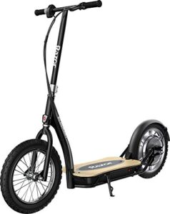 ecosmart sup electric scooter – 16" air-filled tires, wide bamboo deck, 350w high-torque hub-driven motor, up to 15.5 mph & 15.5 miles range, rear-wheel drive