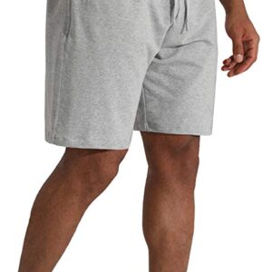 Men's Lounge Shorts with Deep Pockets Loose-fit Cotton Jersey Shorts for Running,Workout,Training, Basketball (605 Grey, Small)