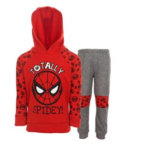 marvel avengers spider-man little boys pullover hoodie & jogger pants red 7-8