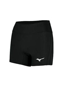 mizuno women's elevated 4" inseam volleyball short, black, x-large