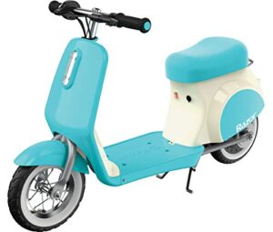 razor pocket mod petite - 12v miniature euro-style electric scooter for ages 7+, 100-watt motor, up to 40 min ride time, for riders up to 110 lbs, blue