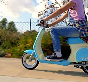 Razor Pocket Mod Petite - 12V Miniature Euro-Style Electric Scooter for Ages 7+, 100-watt Motor, Up to 40 min Ride Time, For Riders up to 110 lbs, Blue