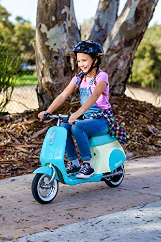 Razor Pocket Mod Petite - 12V Miniature Euro-Style Electric Scooter for Ages 7+, 100-watt Motor, Up to 40 min Ride Time, For Riders up to 110 lbs, Blue