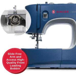 SINGER Making The Cut Sewing Machine with 97 Stitch Applications & Accessory Kit M3330, Simple & Easy To Use, Perfect For Beginners, Blue.