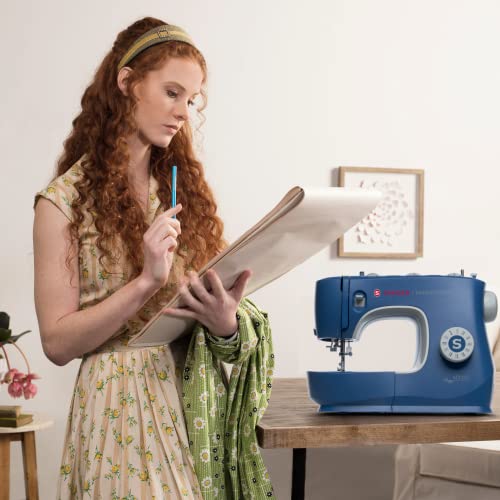 SINGER Making The Cut Sewing Machine with 97 Stitch Applications & Accessory Kit M3330, Simple & Easy To Use, Perfect For Beginners, Blue.