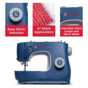 SINGER Making The Cut Sewing Machine with 97 Stitch Applications & Accessory Kit M3330, Simple & Easy To Use, Perfect For Beginners, Blue.