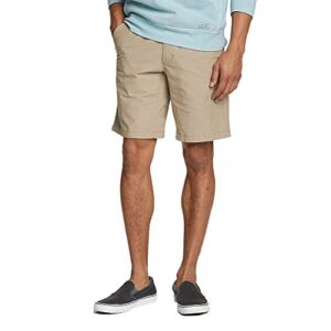 eddie bauer men's voyager flex 10 chino shorts, light khaki, 34"